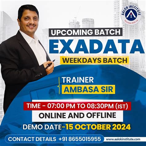 aalok institute on linkedin upcoming weekdays oracle exadata dba training demo date 15th october…