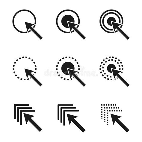 cursor click icon arrow pointer graphic circular selection symbol