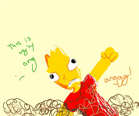Bart Digging Into The Tracks Drawception