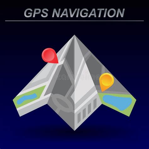 Global Positioning System Navigation Stock Vector Illustration Of Plane Flat
