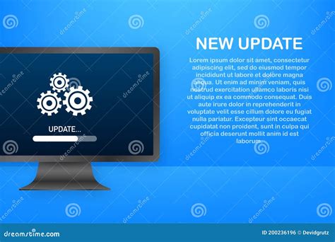 System Software Update Data Update Or Synchronize With Progress Bar On The Screen Vector