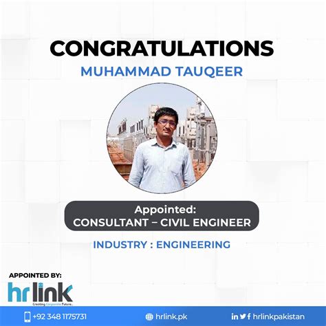 We Congratulate Mr Muhammad Tauqeer For His New Joining For The