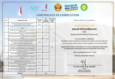 Alhamdulillah Successfully Completed Massive Open Online Course In Cleft Lip And Palate 8 Weeks