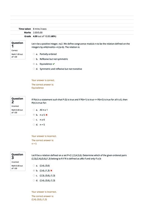 Self Quiz Unit 6 Attempt Review Question 1 Correct Mark 1 Out Of 1 Question 2 Incorrect Mark