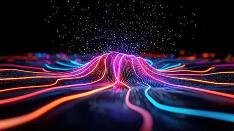 Colorful Light Trails Create A Dynamic Visual Effect At Night Stock Illustration Illustration