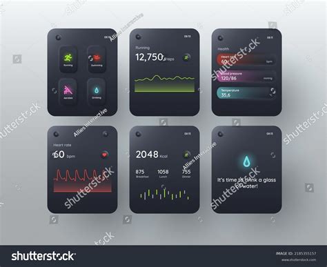 fitness app ui ux screens smart stock vector royalty free 2185355157