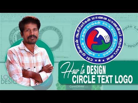 Circle Text Logo Design In Corel Draw Valavan Tutorials Text Logo Design Text Logo