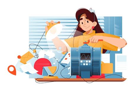 Data Filtering Character Organize Information Stock Vector