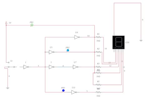 Counter To 7 Segment Display With JK Flip Flops And Logic Gates Multisim Live