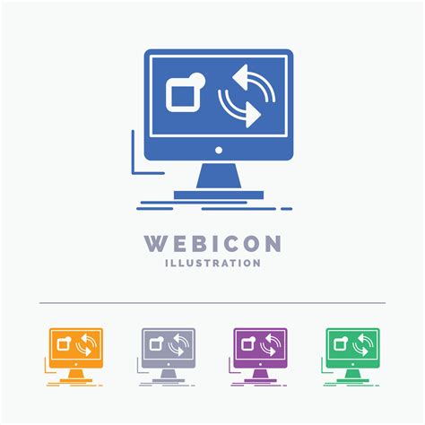 Update App Application Install Sync 5 Color Glyph Web Icon Template