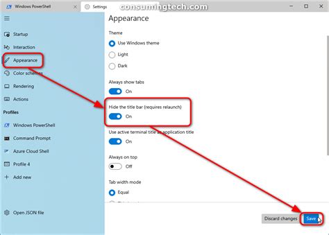 Hide Show Title Bar For Windows Terminal App Windows