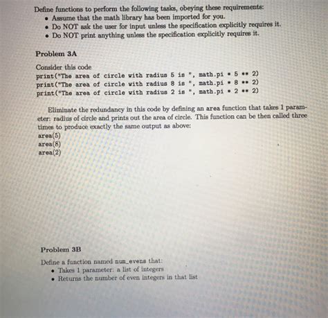Solved Define Functions To Perform The Following Tasks