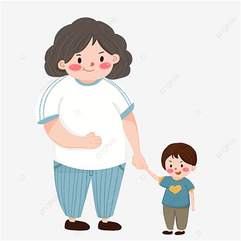 어린 소년 부모 자식 상호 작용 만화 일러스트 어머니의 날 축제 어머니의 날 축제 대화 어머니의 Png 일러스트 및 Psd