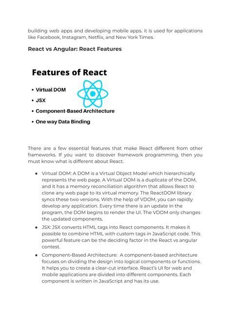 Angular Vs React Pdf Web Development Internet