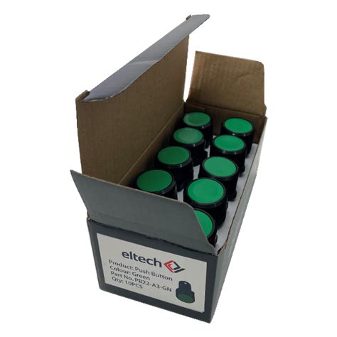 Push Button Non Illuminated Nonc Spring Return Green Eltech