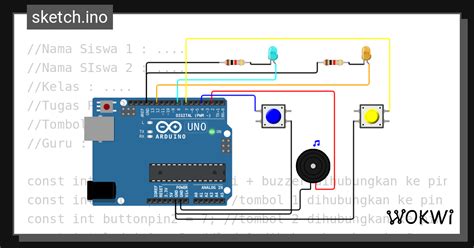 Button LED Buzzer 01 Wokwi ESP32 STM32 Arduino Simulator