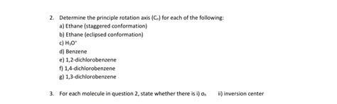 solved determine the principle rotation axis cn ﻿for each