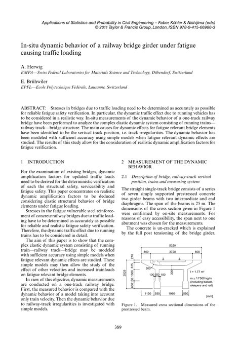 pdf in situ dynamic behavior of a railway bridge girder under fatigue