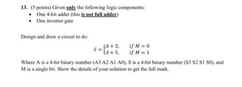 Solved Points Given Only The Following Logic Chegg