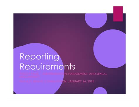 Reporting Requirements