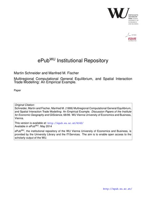 Pdf Multiregional Computational General Equilibrium And Spatial Interaction Trade Modelling