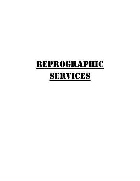 Reprographic Services According To Library Science Reprographic
