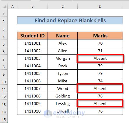 How To Find And Replace Blank Cells In Excel Methods ExcelDemy