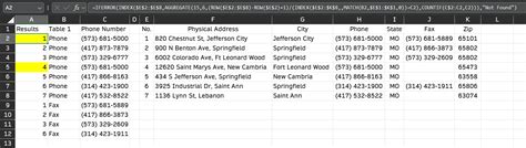 Multidimensional Array Ms Excel Search Across Multiple Columns