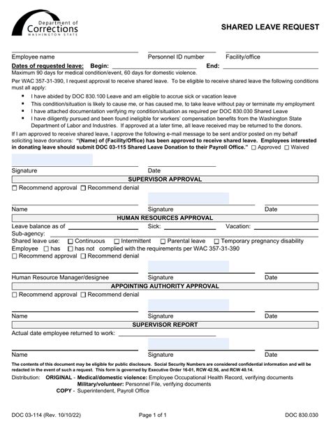 Form Doc03 114 Download Printable Pdf Or Fill Online Shared Leave