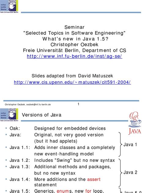 seminar selected topics in software engineering christopher oezbek