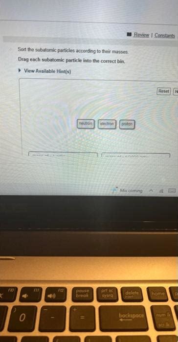 Solved Match Each Property To The Appropriate Subatomic