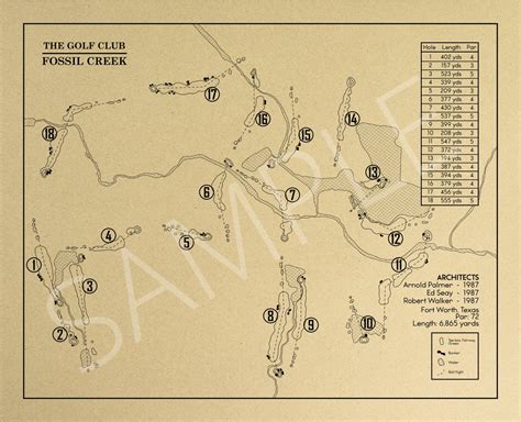 The Golf Club Fossil Creek Outline Print Golfblueprints
