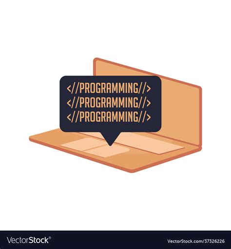Isolated Codes Laptop Programming Royalty Free Vector Image