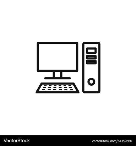 Personal Computer Icon Perfect Royalty Free Vector Image