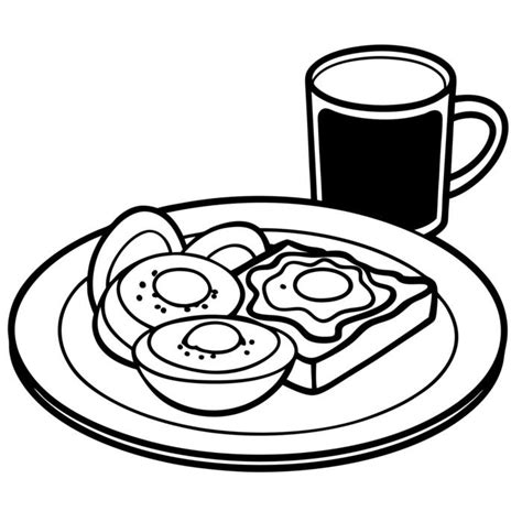 Breakfast Black And White Vector Art Icons And Graphics For Free Download