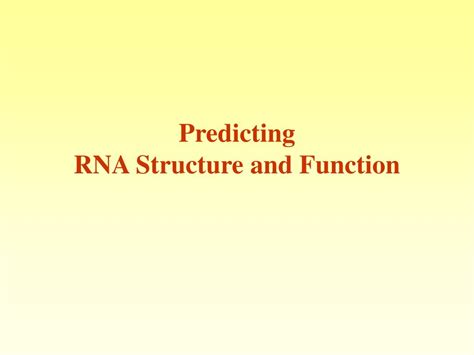 PPT Predicting RNA Structure And Function PowerPoint Presentation Free Download ID 369580