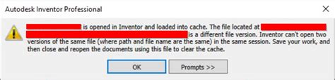 In Inventor And Loaded Into Cache Opening Files In Inventor