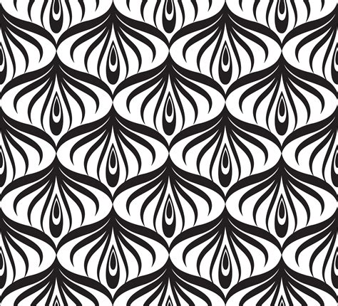 Abstract Seamless Pattern Floral Oriental Geometric Line Ornament