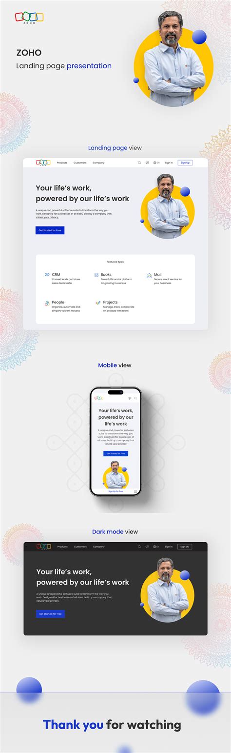 Zoho Landing Page On Behance