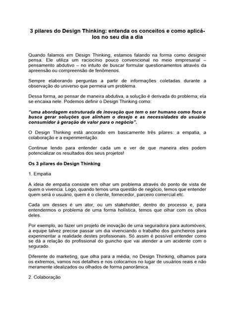 3 Pilares Do Design Thinking Entenda Os Conceitos E Como Aplicá Los
