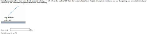 solved a small projectile is fired from point o with an initial