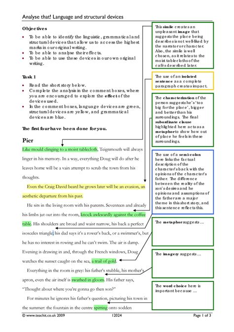 Language Analysis Activity Ks4 English Teachit Language Analysis Activity Ks4 English Teachit