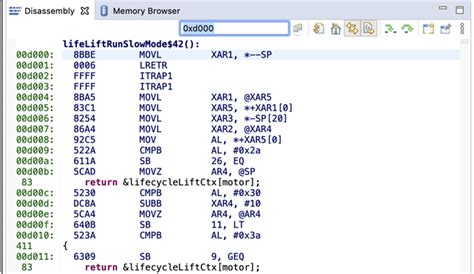 tms320f28075 ram builds incorrect text loaded to ram gs1 from code