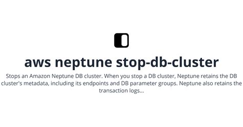 aws neptune stop db cluster fig