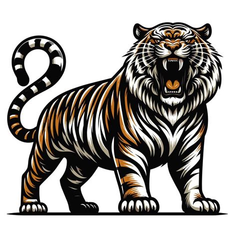 호랑이 문신 로고 프리미엄 Ai 생성 벡터
