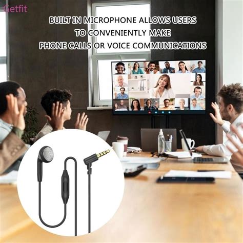 Getf ด้านเดียวหูฟังชุดหูฟังพร้อมไมโครโฟน 3 5 มม Usb C Connectors อุปกรณ์เสียงเสียงแยกเสียงรบกวน