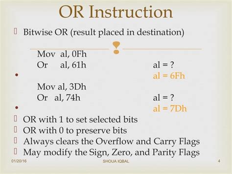 boolean and comparison instructions ppt