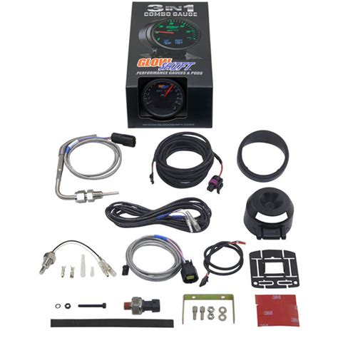 Glowshift 3in1 Black Analog Egt W Digital Boost And Temperature Gauge