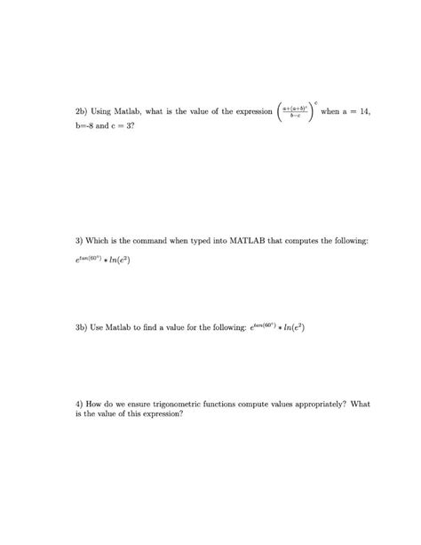 Solved Review For Exam 1 La What Are The Matlab Commands