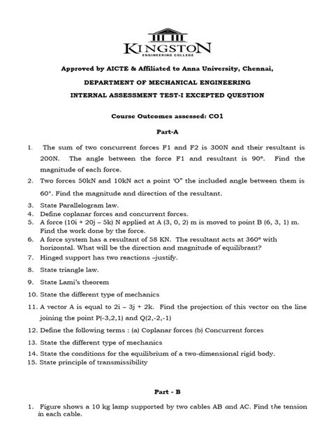 Em Iat I Excepted Question Pdf Force Tension Physics